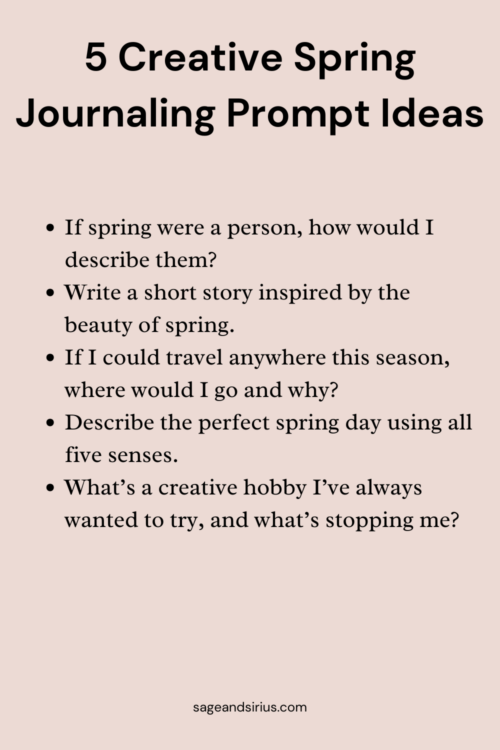 35 Inspiring Spring Journaling Prompts for Personal Growth - Sage and ...