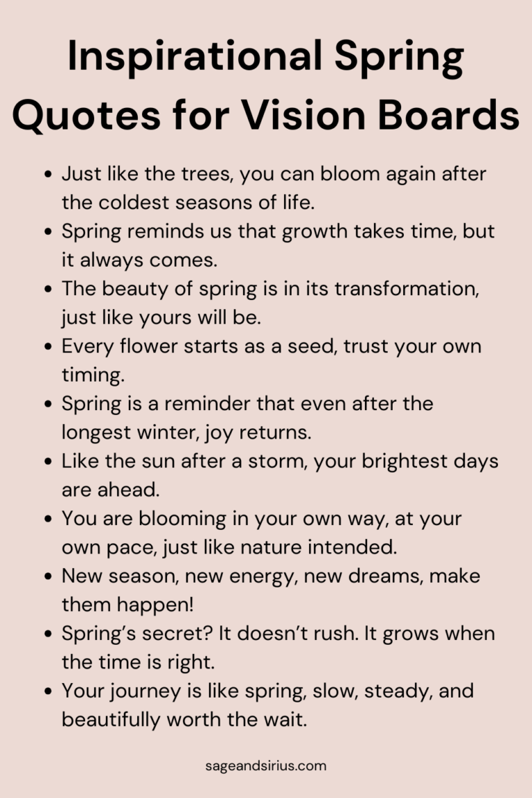 75+ Spring Quotes for Vision Boards and Instagram - Sage and Sirius