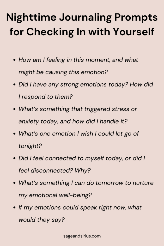 41 Evening Journal Prompts to Reflect and Unwind Before Bed - Sage and ...